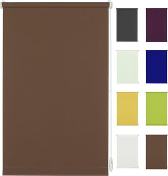 Kl&ouml;ckner Seitenzug-Rollo Ohne Bohren Easy-Fix Klemmfix (120 x 150 cm, Schokolade)