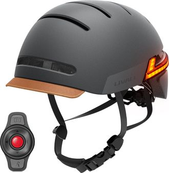 Livall BH51T Smart-Helm, Fahrradhelm mit LED-Leuchten vorne und hinten, Blinker-R&uuml;cklichtern, Bremswarnleuchten, SOS-Alarm, zertifizierte Bequeme Fahrradhelm