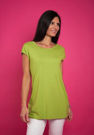 Seidel Moden Longshirt SEIDEL MODEN, Damen, Gr. 40, gr&uuml;n (hellgr&uuml;n), Jersey, Obermaterial: 95% Viskose, 5% Elasthan, unifarben, normal Po-bedeckend, Rundhals, ange