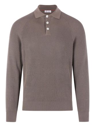 Brunello Cucinelli Poloshirt mit Knopfleiste - Braun