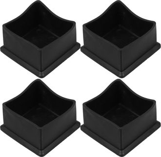 Hemobllo Quadratische Gummikappen f&uuml;r Stuhlbeine 50x50mm rutschfeste M&ouml;belbeinkappen aus PVC Bodenschoner f&uuml;r Stahlrohre Ger&auml;uschd&auml;mpfend Schutzkappen f&uuml;r Hart