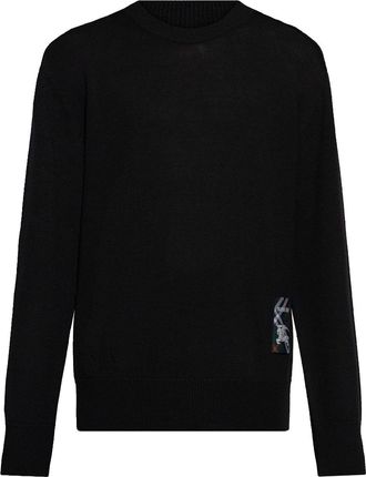 Burberry Strickpullover mit Logo-Patch - Schwarz