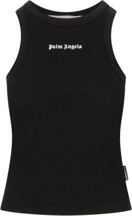 Palm Angels Femme, Tops, Noir, Taille: 42 FR D&eacute;bardeur Ajust&eacute; Logo Classique