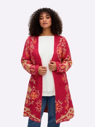 Sheego Strickjacke Strickmantel Langarm Jacquard