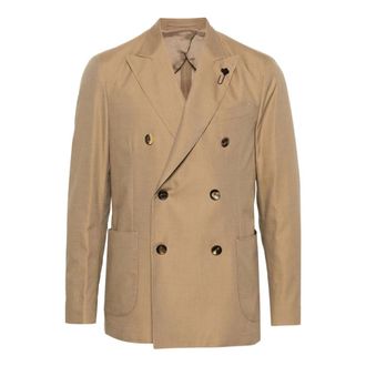 Lardini Ungef&uuml;tterter zweireihiger Blazer - - Jackets - Herren - Beige - 2XL