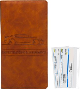 Generico Kartenhalter f&uuml;r die Registrierung und Sicherheit - Dokumenten-Organizer aus Leder, langlebig und elegant, Kartenetui f&uuml;r Autoausweis, Versicherungsve
