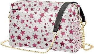 Mnsruu Sacs à bandoulière pour femme, sac à main en cuir avec motif étoiles scintillantes