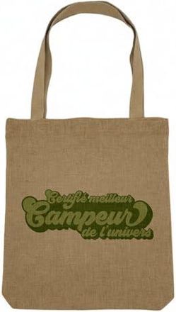 Fabulous Sac Shopping Tote Bag Aspect Lin - Certifi&eacute; meilleur Campeur de lunivers Voyage Vacances Camping Aventure Montagne Plage Foret - Sac de Courses Toile 