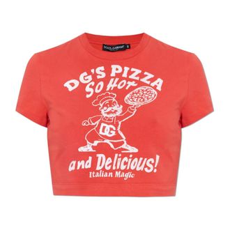 Dolce & Gabbana Femme, Tops, Rouge, Taille: 38 FR T-Chemises