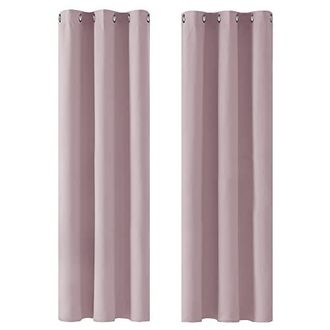 Deconovo Rideau Occultant Thermiques Anti Froid, Double Rideau Isolant Anti-Bruit, &Eacute;conomie d&Eacute;nergie, Id&eacute;al pour Chambre et Salon, 107X229 CM (Largeur X Hauteu