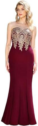 MisShow Robe de Cocktail Bordeaux Robe de cérémonie Mariage Bal Bordeaux 34