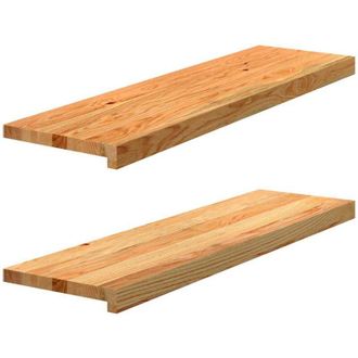 vidaXL Appuis de fen&ecirc;tre 2 pcs marron clair bois de ch&ecirc;ne massif vidaXL