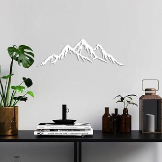 Hanah Home Elegant White Decorative Metal Wall Accessory, 70 x 22 cm | 100% Metal, 1.5 mm Thick | Lightweight & Easy to Hang | Perfect for Modern Home Decor