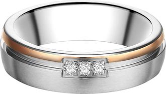 Trilani Ring - Edelstahl Ring Zirkonia - Gr. 48 - in Silber - f&uuml;r Damen