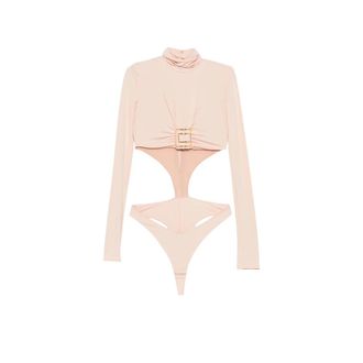 Elisabetta Franchi Jersey Body mit Logo-Plakette - - Tops - Damen - Rosa - XS