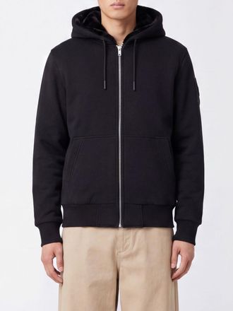 Moose Knuckles Sweat zipp&eacute; &agrave; capuche en coton m&eacute;lang&eacute; avec poche kangourou
