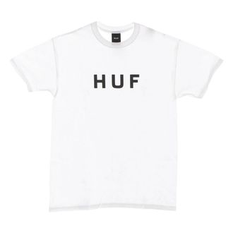 HUF Huf, Homme, Tops, Blanc, Taille: XL Tee-shirt Blanc avec Logo Manches Courtes