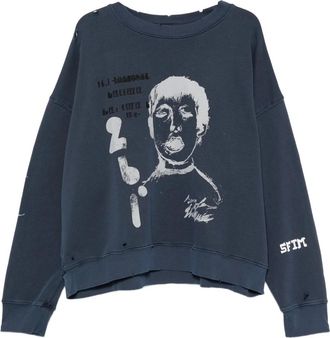 Song for the Mute Homme, Sweatshirts et sweats &agrave; capuche, Bleu, Taille: S Yawning Kid Relaxed Pullover