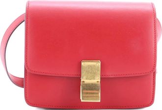 Celine Classic Box Bag Smooth Leather Small crossbody bag - Rouge