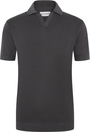 Tom Rusborg Leichtes Poloshirt aus Baumwolle mit Variokragen in