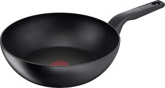 T-fal Hard Titanium Pro Wokpfanne 28cm, Antihaftversiegelung, Thermo-Signal bei idealer Brattemperatur, für alle Herdarten geeignet, induktionsgeeignet, Sch