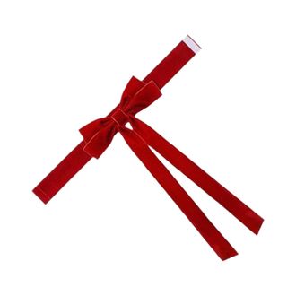 Generic Rote Samt-Schleifen Vorhangclips - Weihnachts-Raffhalter | Valentins-Fensterdekoration | 6er-Set Luxuri&ouml;se Samt-Schlaufenhalter, Edle Christbaum-Hochz