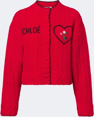 Chlo&eacute; Chlo&eacute; Bestickter Cardigan aus Wolle und Kaschmir