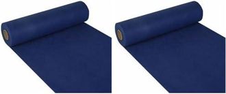 Papstar Papstar 84321 Tischl&auml;ufer, stoff&auml;hnlich, Vlies Soft Selection dunkelblau auf Rolle, 24 m x 40 cm (Packung mit 2)