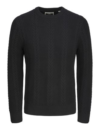 Jack & Jones JACK&JONES Herren JCOCIPHER Knit Crew Neck Strickpullover, Black, X-Large