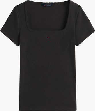 Tommy Hilfiger T-shirt c&ocirc;tel&eacute; en coton m&eacute;lang&eacute;