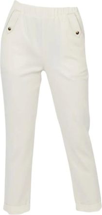 Liu Jo Femme, Pantalons, Blanc, Taille: 36 FR Cropped Pantalons