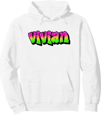 BDAZ Vivian Graffiti Personalisierter Name Gr&uuml;n Rosa Frauen M&auml;dchen Pullover Hoodie