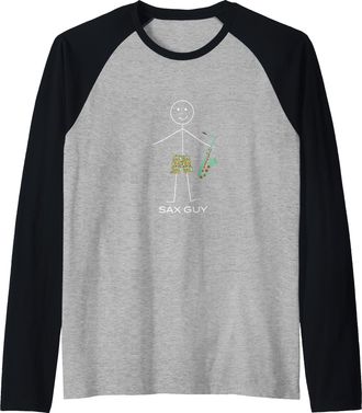 Whyitsme Design Herren Lustiger Saxophonspieler f&uuml;r Herren Raglan