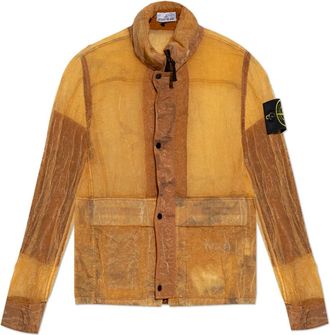 Stone Island Veste Transparente Avec &Eacute;cusson Logo - Homme - Vestes - Orange - Taille: S