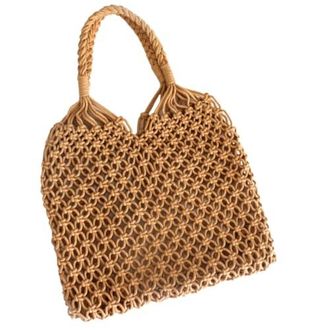 Yarnow Paquet Bandouli&egrave;re Femme Tiss&eacute; &agrave; la Main en Coton Grand Fourre-Tout Camel Paquet de Plage D&Eacute;t&eacute; Spacieux et L&eacute;ger pour Shopping Loisirs et Voyages Esth