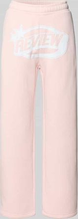 Review Straight Leg Sweatpants mit Logo und elastischem Bund