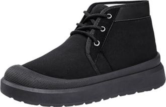 Generic Bottes de neige thermiques doubl&eacute;es de fourrure pour homme - Chaussures dhiver &agrave; lacets &eacute;paisses et plates - Durables - Antid&eacute;rapantes - Chaudes - Cha