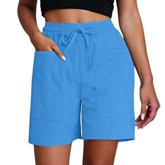 Generic Short Cycliste Femme Grande Taille Shorts Molleton Basket Musculation Baggy L&eacute;ger Escalade Entra&icirc;nement Rayures Extensible Fushia Assorti Technique Me