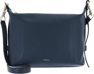 Furla Cuir sac à épaule Vitello Claris Lux Tonie Hobo Bag Grigio Blu bleu