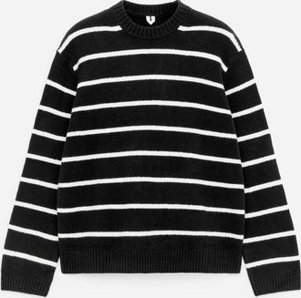 Arket Lockerer Pullover Aus Baumwollmischgewebe -Schwarz