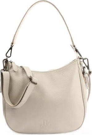 Leconi LE0063 Sac &agrave; bandouli&egrave;re en cuir souple naturel pour femme 30 x 27 x 11 cm, beige, m