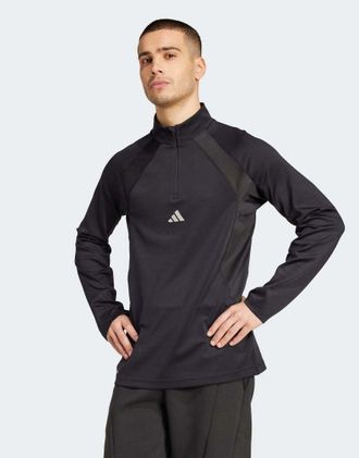 adidas adidas Performance - Top technique à col zippé - Noir / carbone