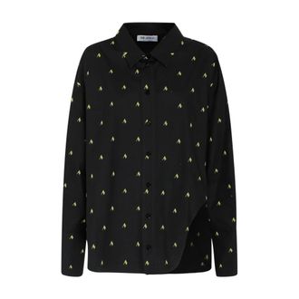 The Attico Femme, Blouses et Chemises, Noir, Taille: 34 FR Diana Logo Print Shirt