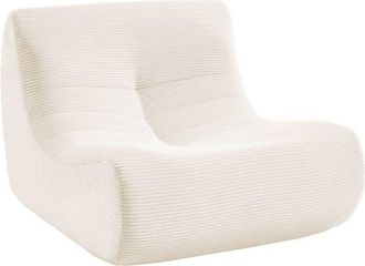 Sweeek Sessel ohne Armlehne mit Cordbezug 1 Person, Cord, Creme