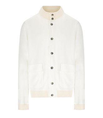 H953 BLOUSON EN MAILLE BLANC H953