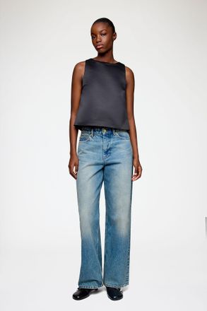 Ganni Haut en satin noir - Taille 40 - Pour Femme