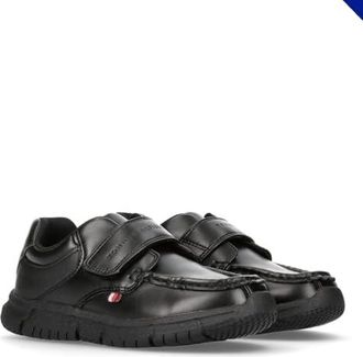 Tommy Hilfiger Chaussures en Faux Cuir Plates, Fermeture à Scratch, pour garçons Omar, Noir, 28