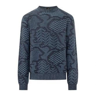 Etro Jacquard Rundhals-Pullover - - Knitwear - Herren - Blau - S