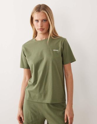 HUGO BOSS HUGO - Bodywear - T-shirt confort densemble avec taille &agrave; logo - Vert fonc&eacute;