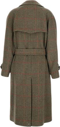 Golden Goose Prince of Wales Wool Coat - Brown